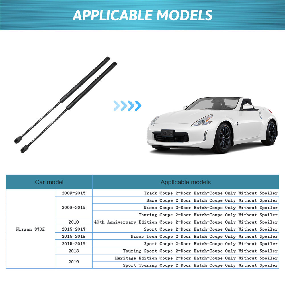 Pair For Nissan 370Z 2009-2019 Rear Trunk Tailgate Lift Support Gas ...