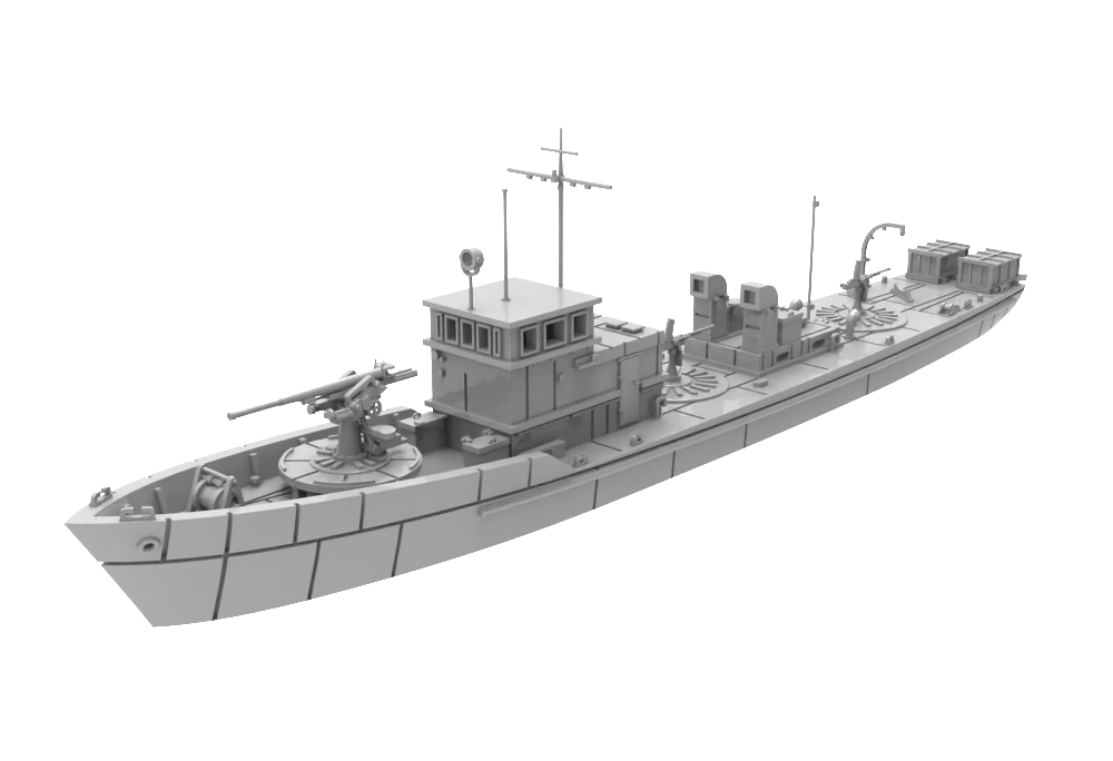 RHWS72003 1/72 Military Model Kit Waterline IJN Type 5 Wooden Submarine ...