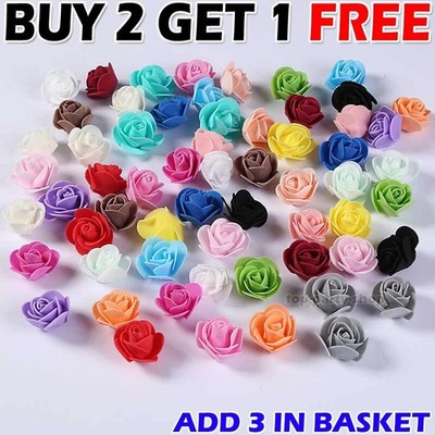 500 Foam Mini Roses WHOLESALE Heads Buds Small Flowers Wedding Home ...