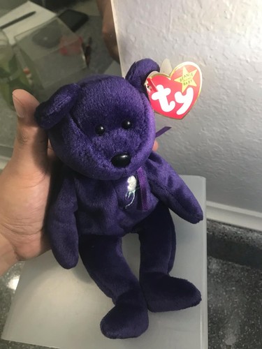 Ty Beanie Baby Princess Diana Bear In Clear Case Toy RARE COLLECTIBLE W ...
