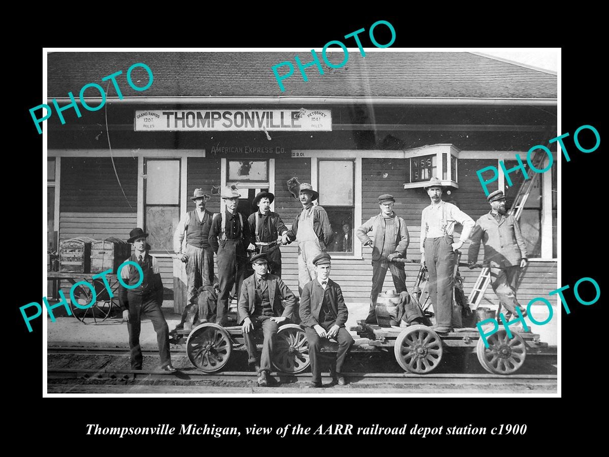 Thompsonville Michigan The Railroad Depot c1900 Large Historic Old ...