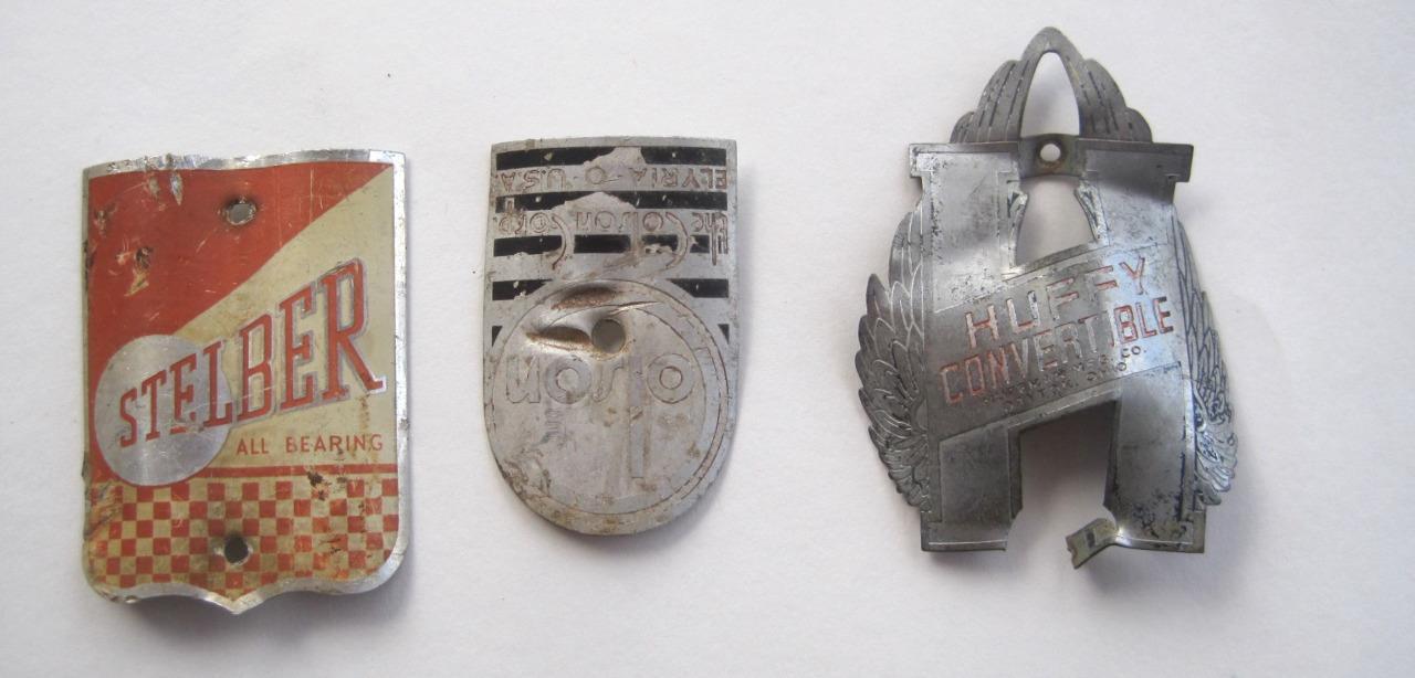 3 Bicycle Head Badge Nameplates Stelber Colson Huffy Convertible Metal ...