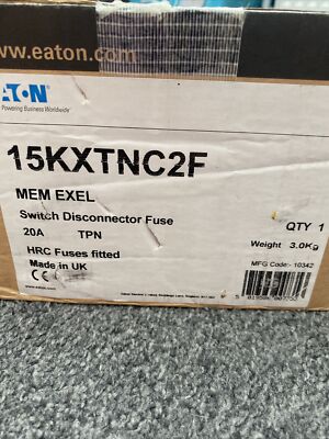 Eaton 15KXTNC2F Switch Disconnector Fuse TPN 20A | eBay UK