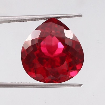 10.7x10.9mm Natural Flawless Deep Red Burma Ruby Pear Cut Loose ...