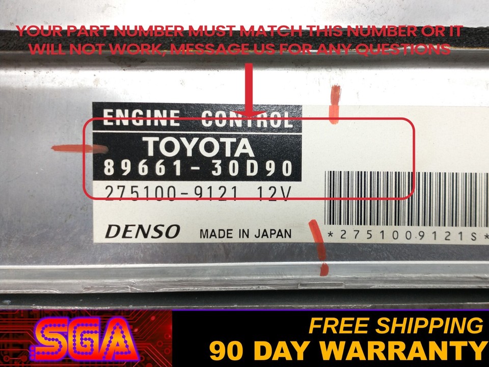 2007 Lexus GS350 3.5L V6 RWD PCM ECM Engine Control Module 89661-30D90 ...