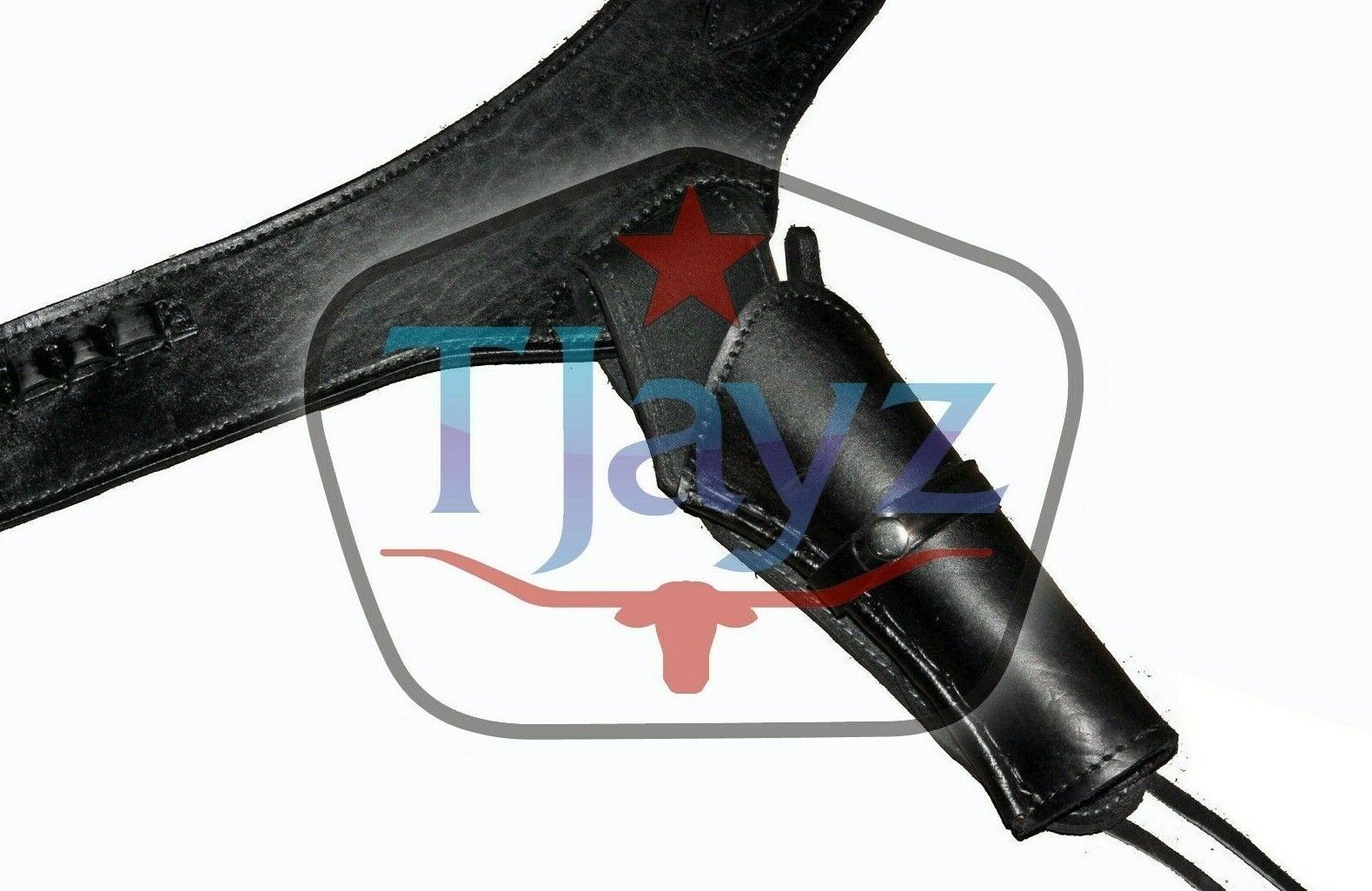 COWBOY 100% LEATHER WESTERN 22 CALIBER PLAIN HOLSTER GUN BELT DROP LOOP ...