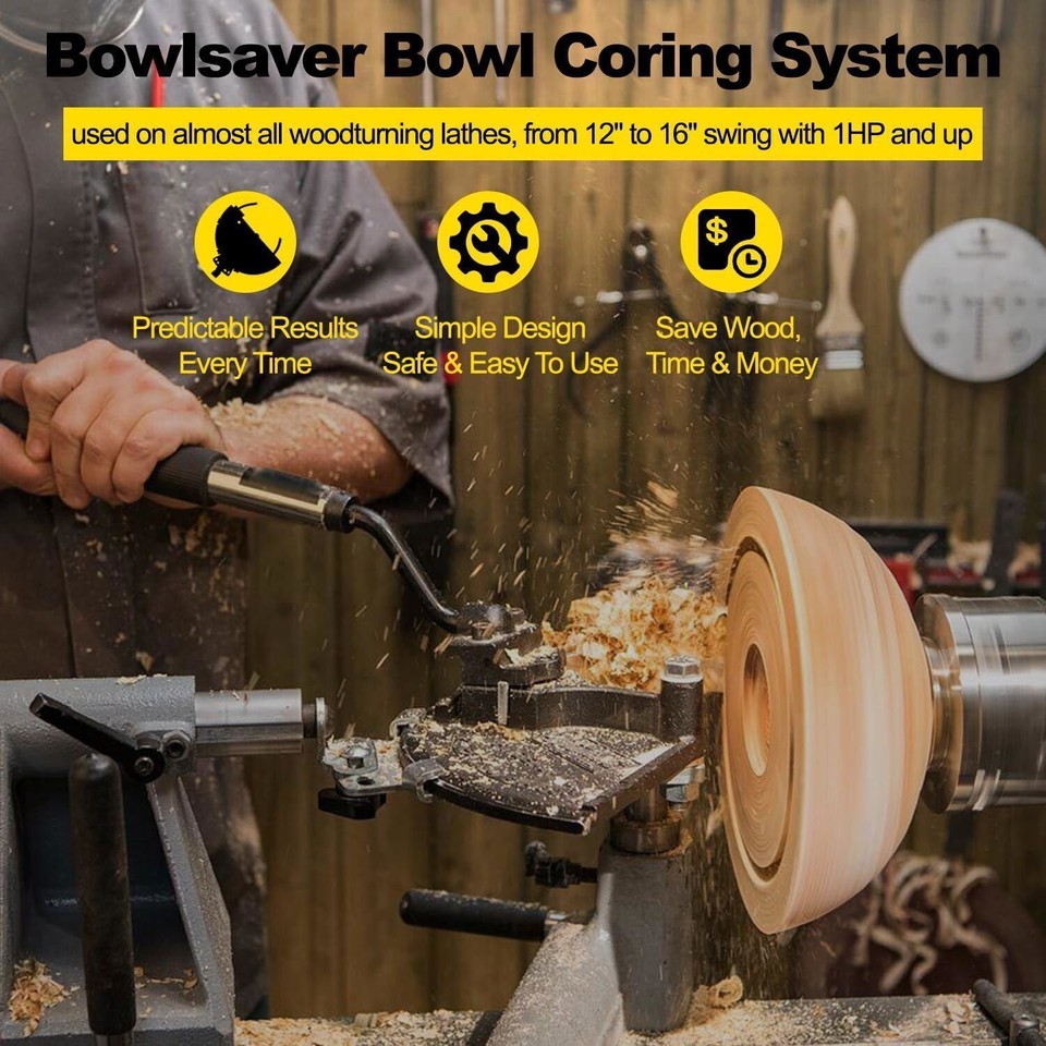 Bowlsaver Bowl Coring System with Two Blades For Coring Bowl Blanks 3 ...