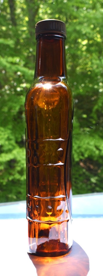 Vintage Calvert Whiskey Bottle Amber Blown Molded Glass Art Deco Embossing Empty | eBay