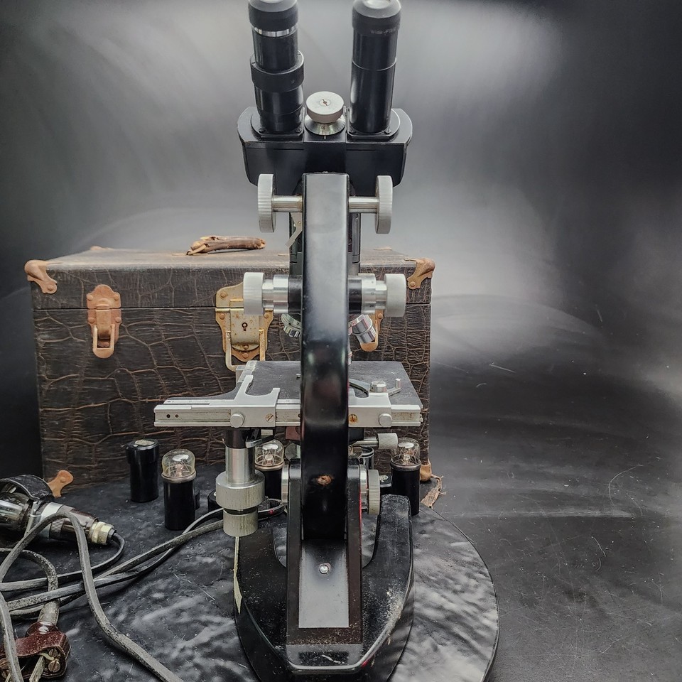 E Leitz Wetzlar Microscope Vintage 1950s German Original Box Scientific ...