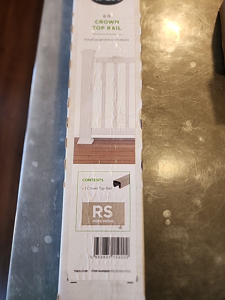 TREX TRANSCEND 6' ( 67.5 IN ) Rope Swing CROWN TOP RAIL RAILING ...