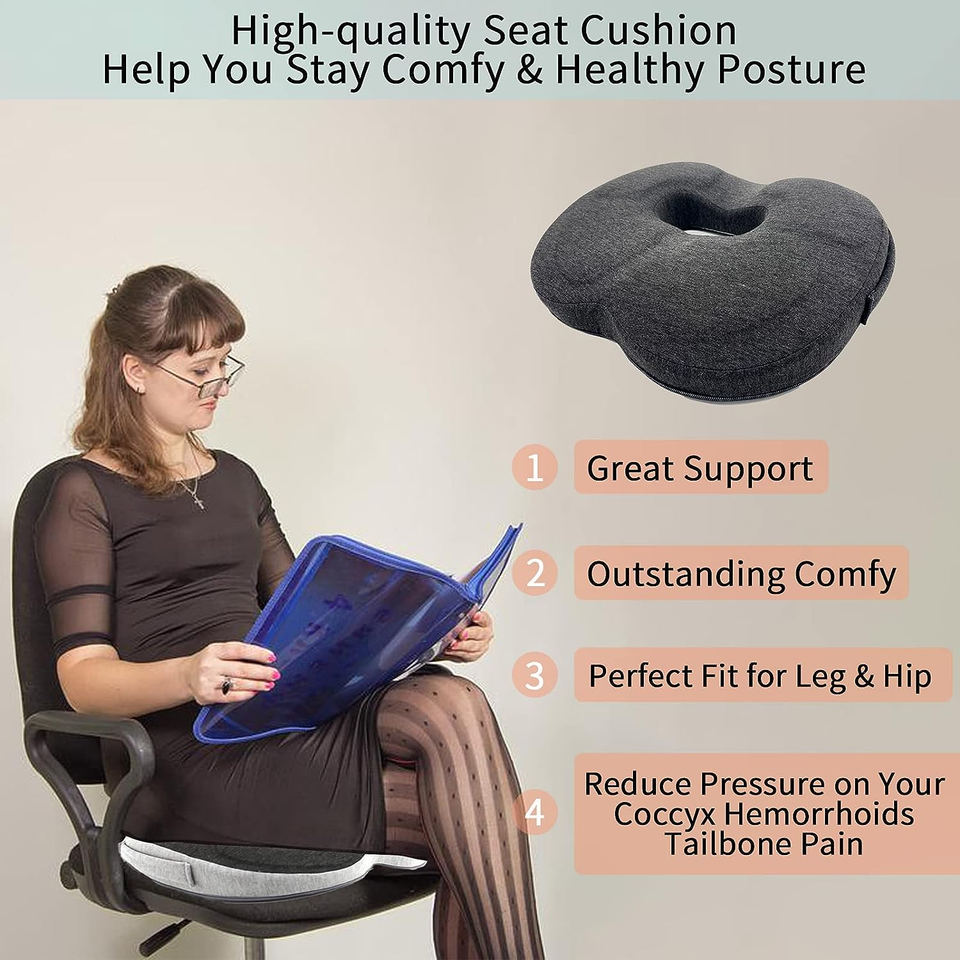 Coccyx Seat Cushion, Tailbone Hemorrhoid Cushion Pain Relief for Sores ...