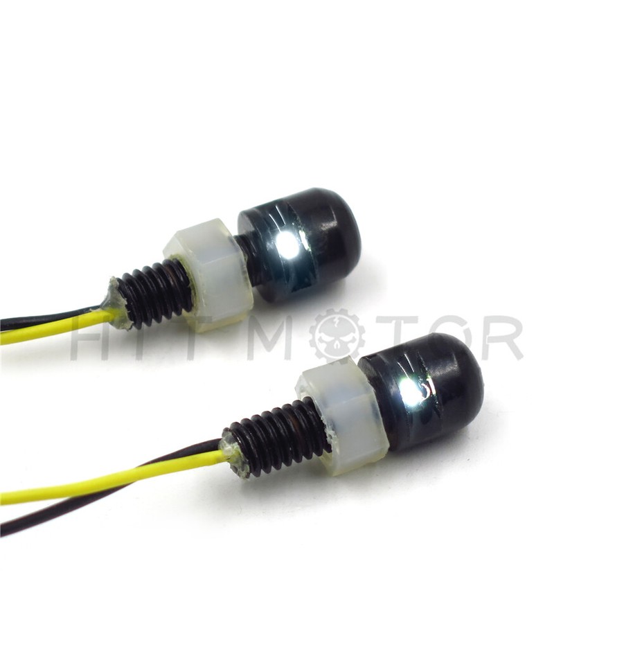 Black Universal Led License Tag Plate Bolt Lights Motorcycle Cruiser ...
