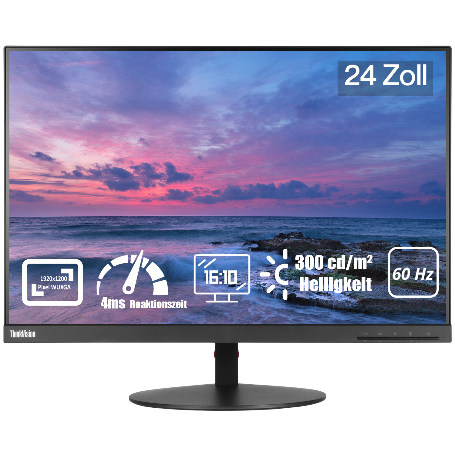 Lenovo ThinkVision 24 Zoll IPS 4ms Monitor HDMI Computer-Bildschirm ...