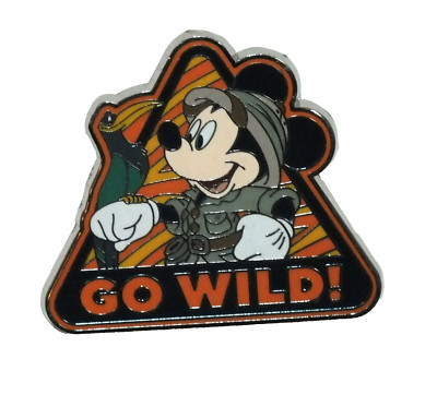 Disney Pin Trading Animal Kingdom Go Wild Mickey Mouse Holding Parrot ...