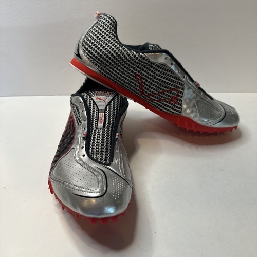 Puma Men’s Track Cleats, 11.5, No Laces Or Spikes, Silver | eBay