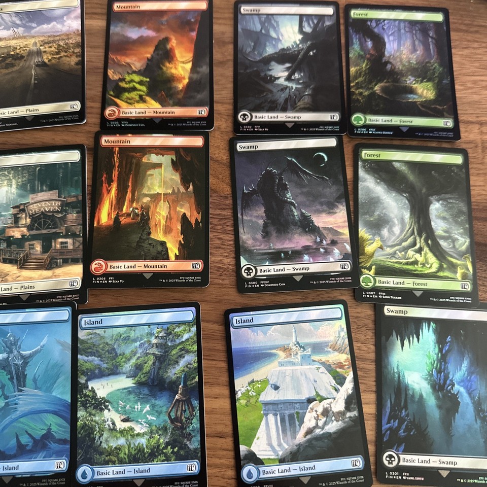 Magic Final Fantasy FOIL Basic Lands Complete Set of 16 - Full Art Land MTG NM | eBay