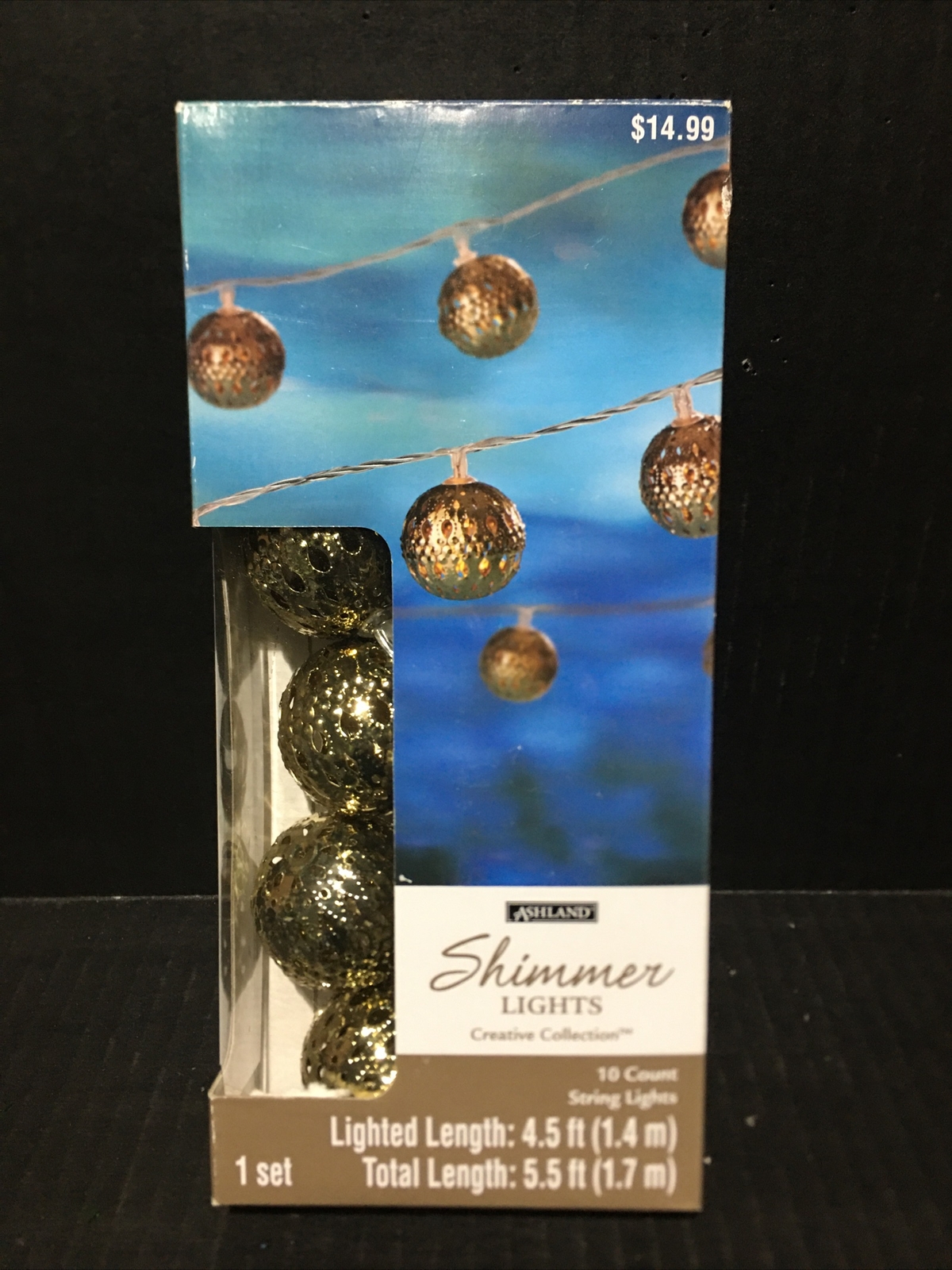 Ashland Shimmer String Lights Creative Collection 10 Count 5.5ft Gold ...