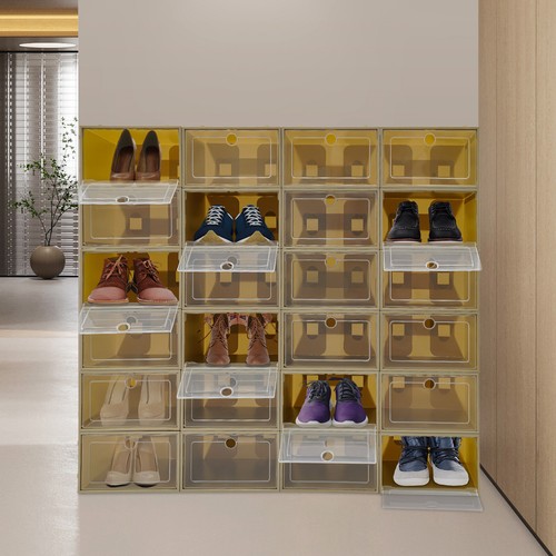 24 Pack Shoe Boxes Shoe Storage Box, Stackable Shoe Boxes Shoe Storage ...