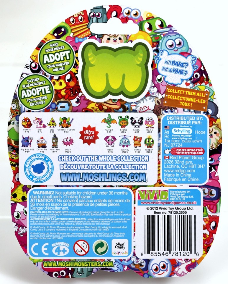 Moshi Monsters Set with Moshling Surprise - 78120 NRFP 2012 Vivid Toy ...