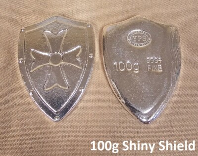 100 gram Silver Bullion "Templar Shield with bail" by YPS Yeager's ...