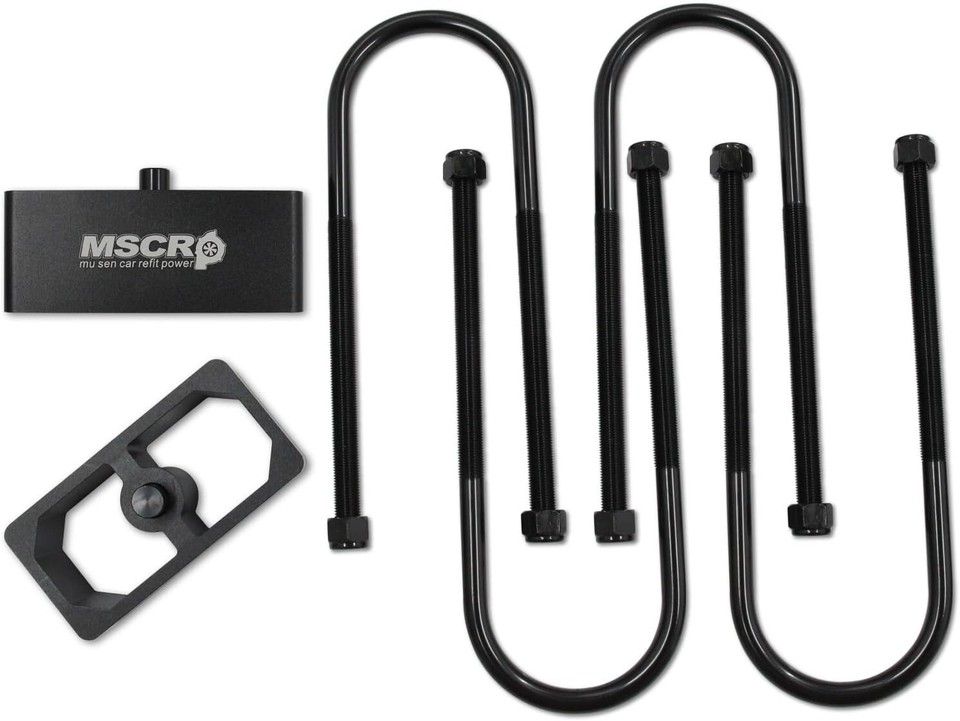Universal Billet Aluminum Leaf Spring Lowering Block Kit with U-Bolts ...