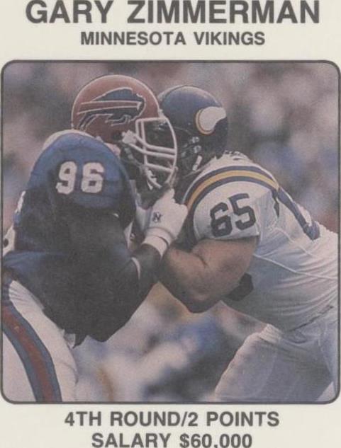 1989 NFL Franchise Game Player Cards - Gary Zimmerman for sale online ...