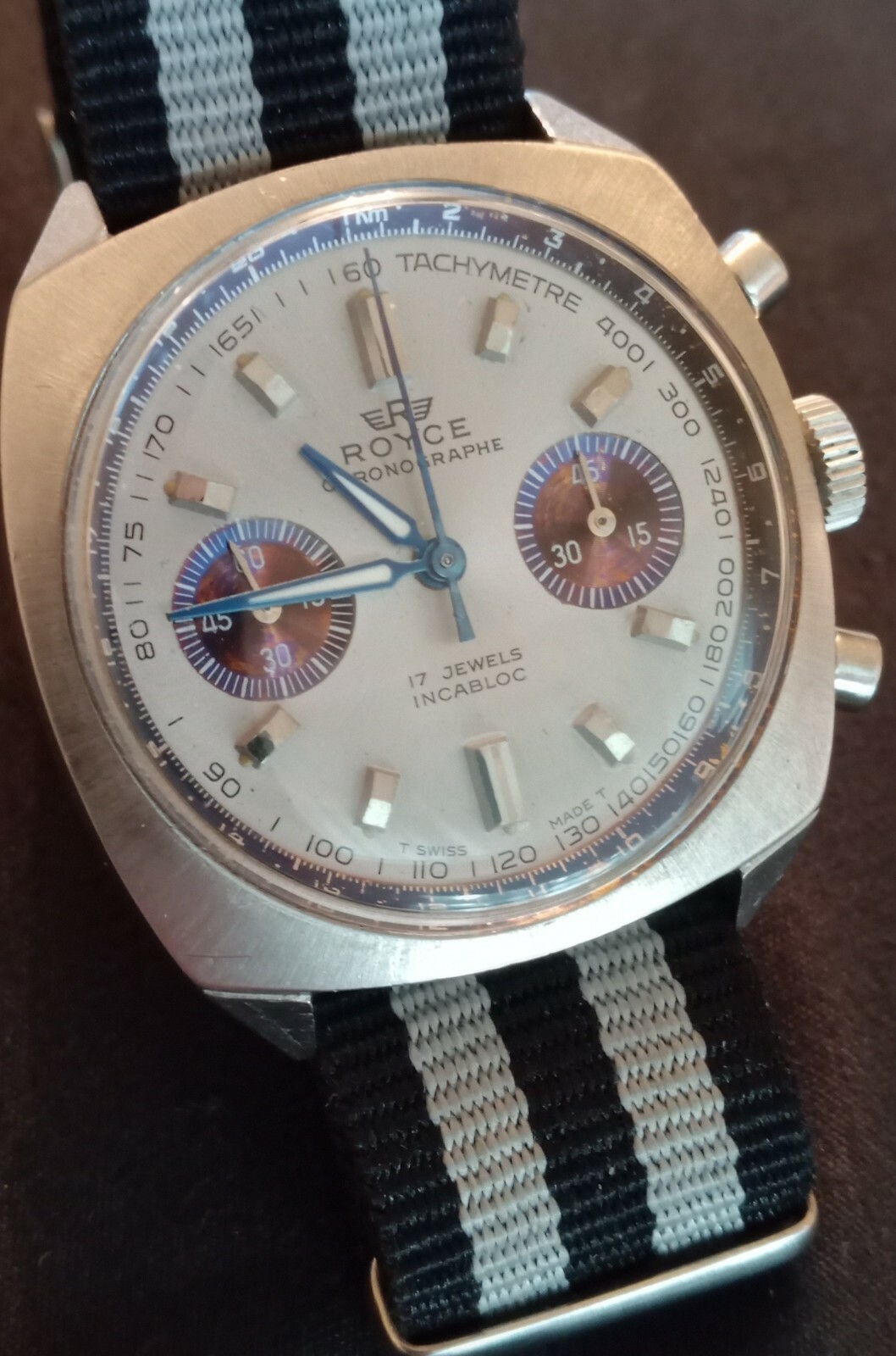 Royce Rare Vintage Chronograph Valjoux 7730 Manual Wi… - Gem