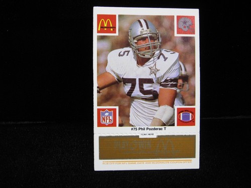 1986 Phil Pozderac Dallas Cowboys McDonald's GOLD Game Card #75 | eBay