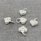 2 Sterling Silver Small Shiny Love Heart Charms | eBay