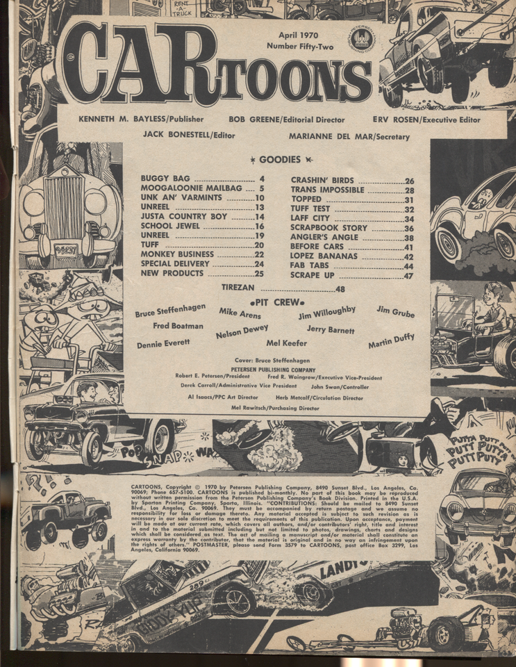 CARtoons April 1970 Bruce Steffenhagen Jerry Barnett Jim Grube ...