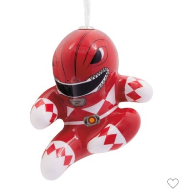 HALLMARK POWER RANGERS RED RANGER DECOUPAGE ORNAMENT SHATTER RESISTANT ...