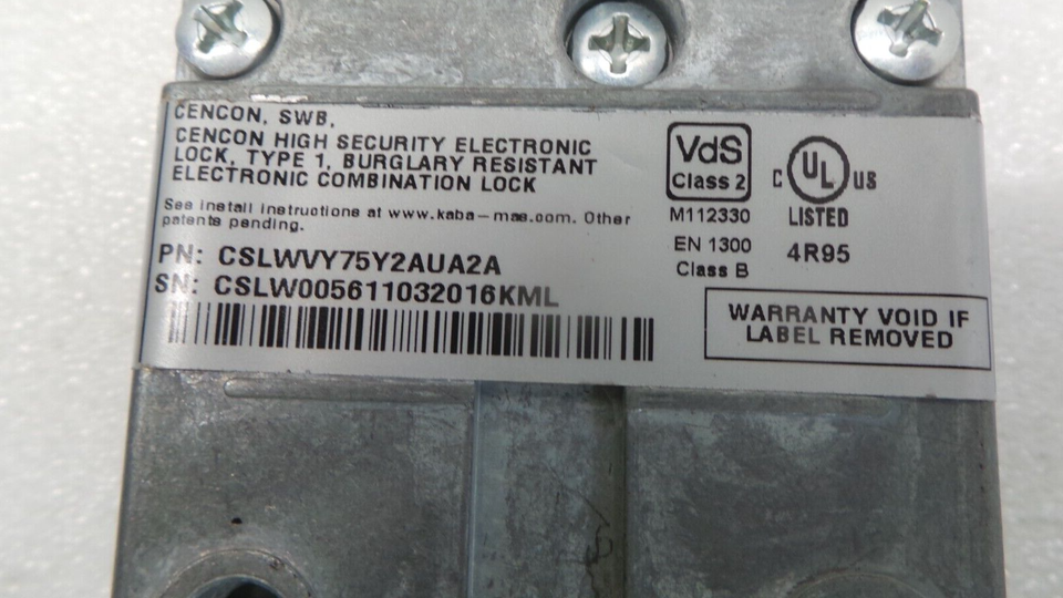 Kaba Cencon High Security Electronic Lock Type 1 UNTESTED | eBay