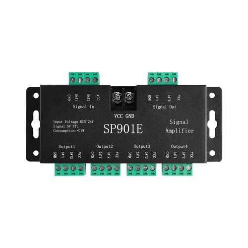 SP901E LED SPI 8CH 4CH Controller Signal Amplifier For WS2812B WS2811 ...