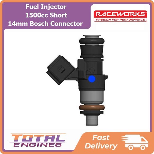 1x Raceworks Fuel Injector 1500cc Short 14mm Bosch Connector 1500cc ...