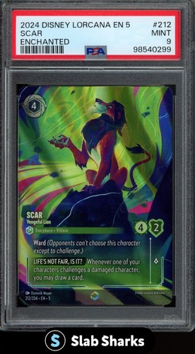 2024 DISNEY LORCANA EN 5 ENCHANTED SCAR VENGEFUL LION #212/204 PSA 9 | eBay