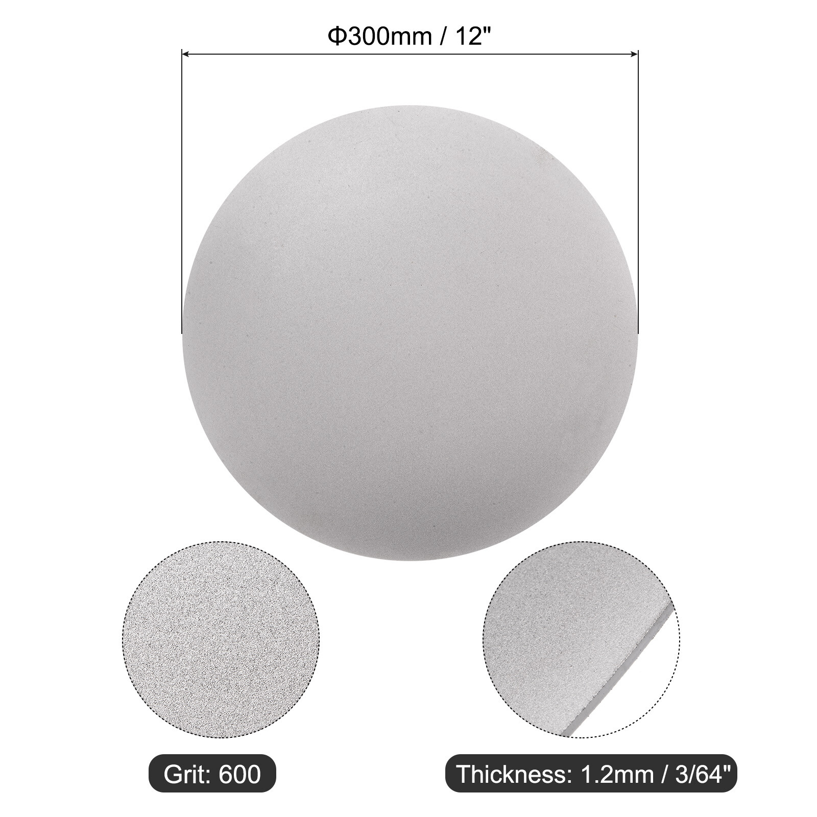 Diamond Sanding Grinding Disc 12" Grit 600 No Center Hole Flat Lap ...