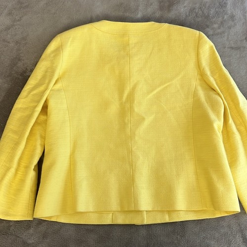 Talbots Tweed Yellow Career Wear Linen Blend jacket, Blazer Size 10 ...