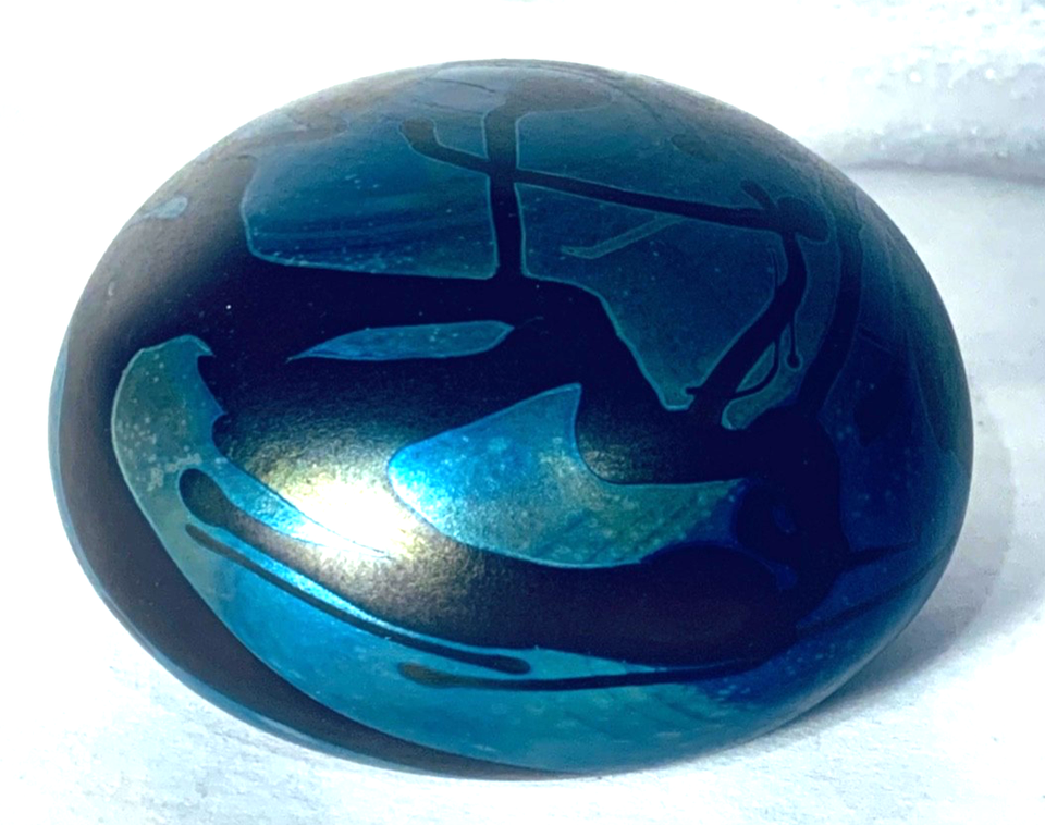 Iridescent Art Glass Paperweight | eBay