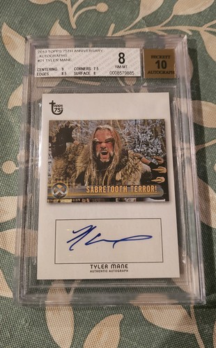 2013 Topps 75th Anniversary TYLER MANE Sabretooth X-MEN Signed BGS 8 ...