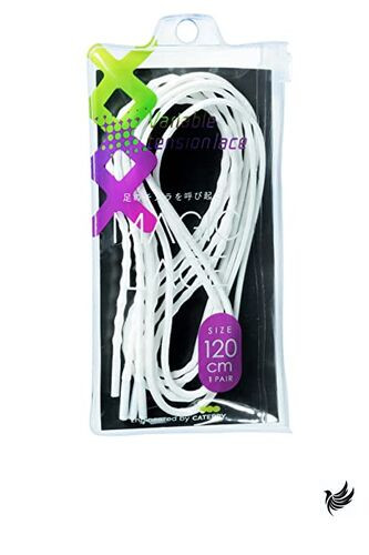 [Caterpy] MAGIC LACE Shoelaces Silk White 105cm Shoelaces Elastic Laces ...