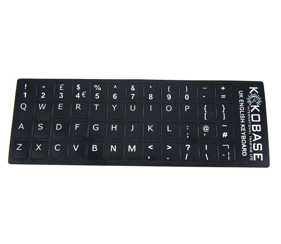 Kokobase® UK English Keyboard Stickers Self-Adhesive QWERTY Labels Easy ...