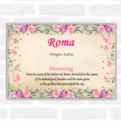 Roma Name Meaning Jumbo Fridge Magnet Floral | eBay UK