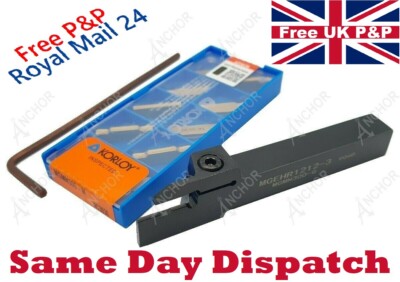 Indexable Parting Off Lathe Tool 12mm RIGHT HAND + 10 3mm Carbide ...