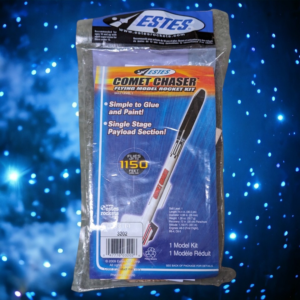 ESTES COMET CHASER Flying Model Rocket Kit Single Stage Vtg 2009 New ...