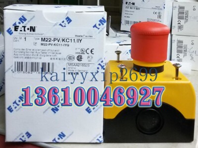 new EATON MOELLER emergency stop button box M22-PV/KC11/IY 1 open 1 ...