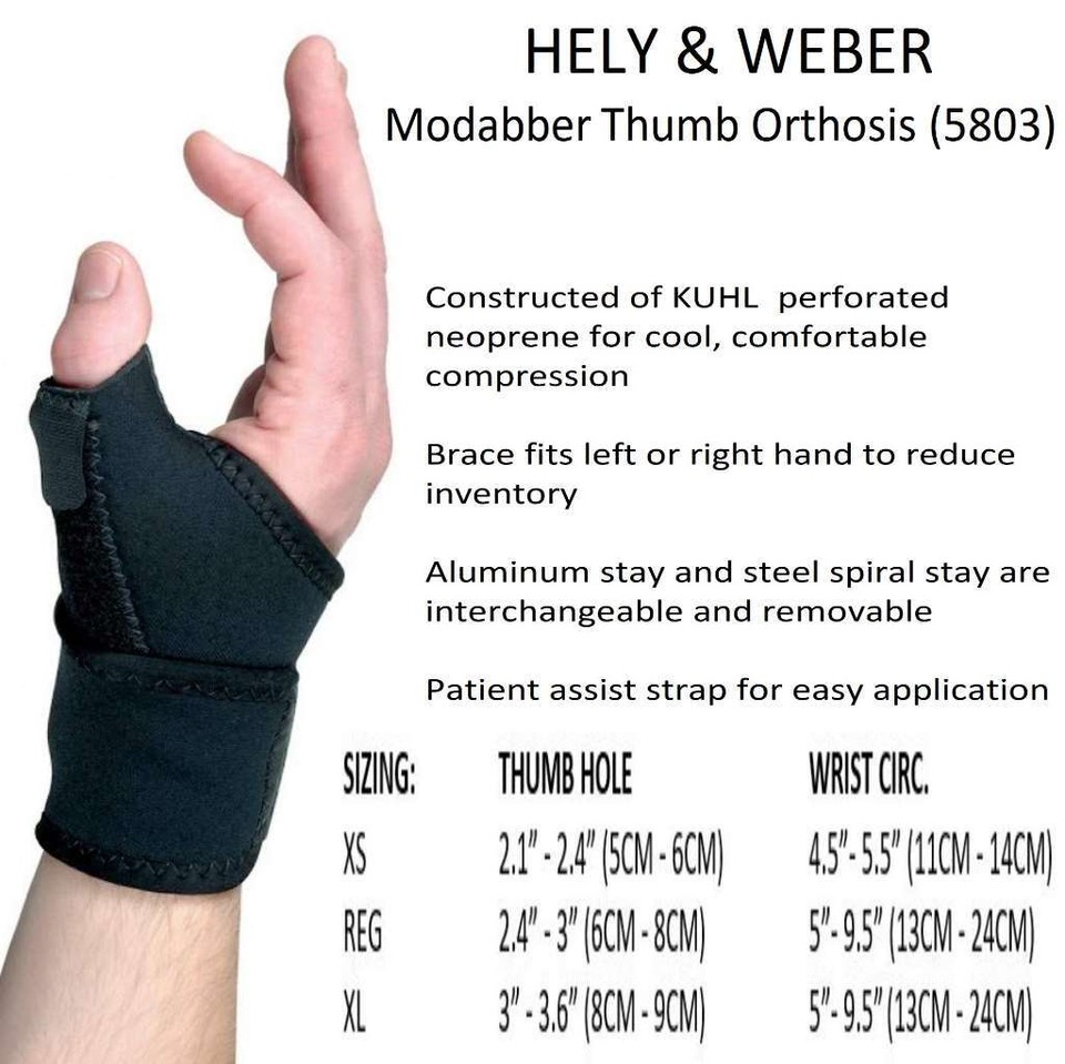 Hely & Weber Kuhl Modabber Thumb Orthosis (Black) X-Small | eBay