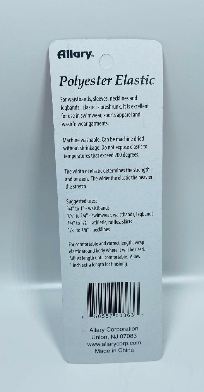 LOT OF 2 Allary Craft and Sew 3/8"x72" Polyester Elastic | eBay