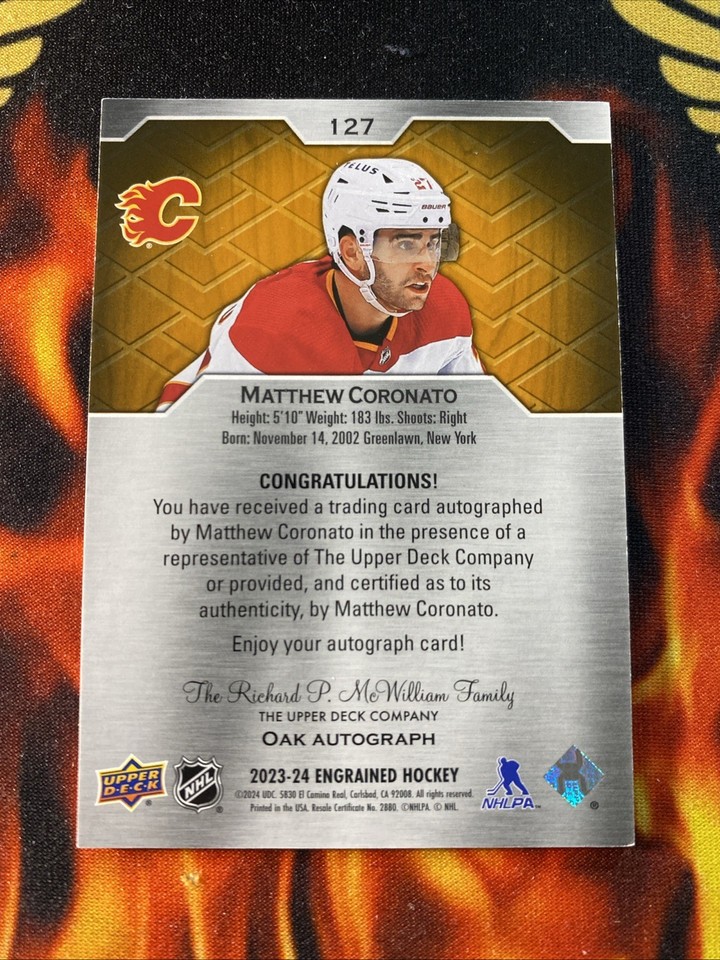 2023-24 ENGRAINED MATTHEW CORONATO OAK AUTO ROOKIE | eBay