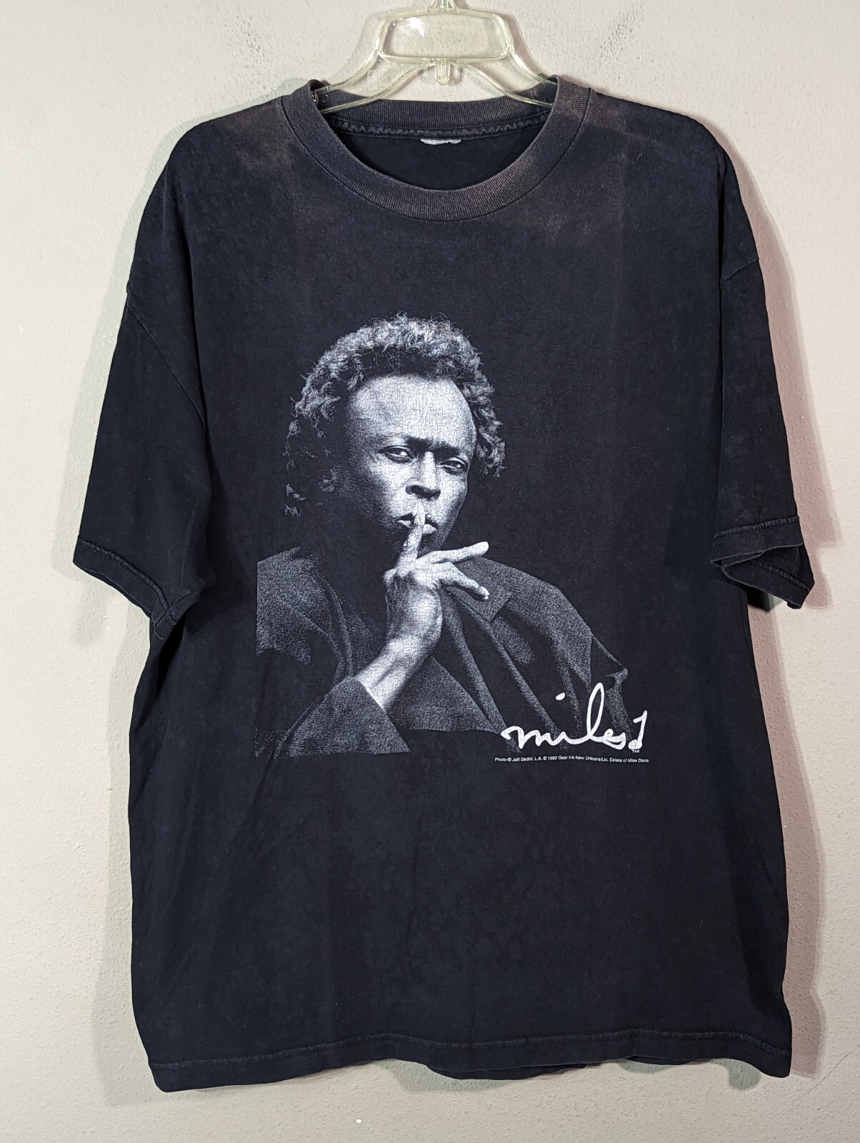 Vintage 1992 Rare Legendary Miles Davis Shirt Tee Lar… - Gem