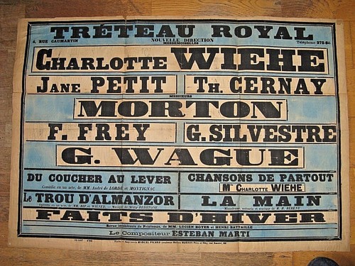 RARE AFFICHE MURALE THEATRE MIME "TRETEAU ROYAL" WIEHE 1907 Fonds ...